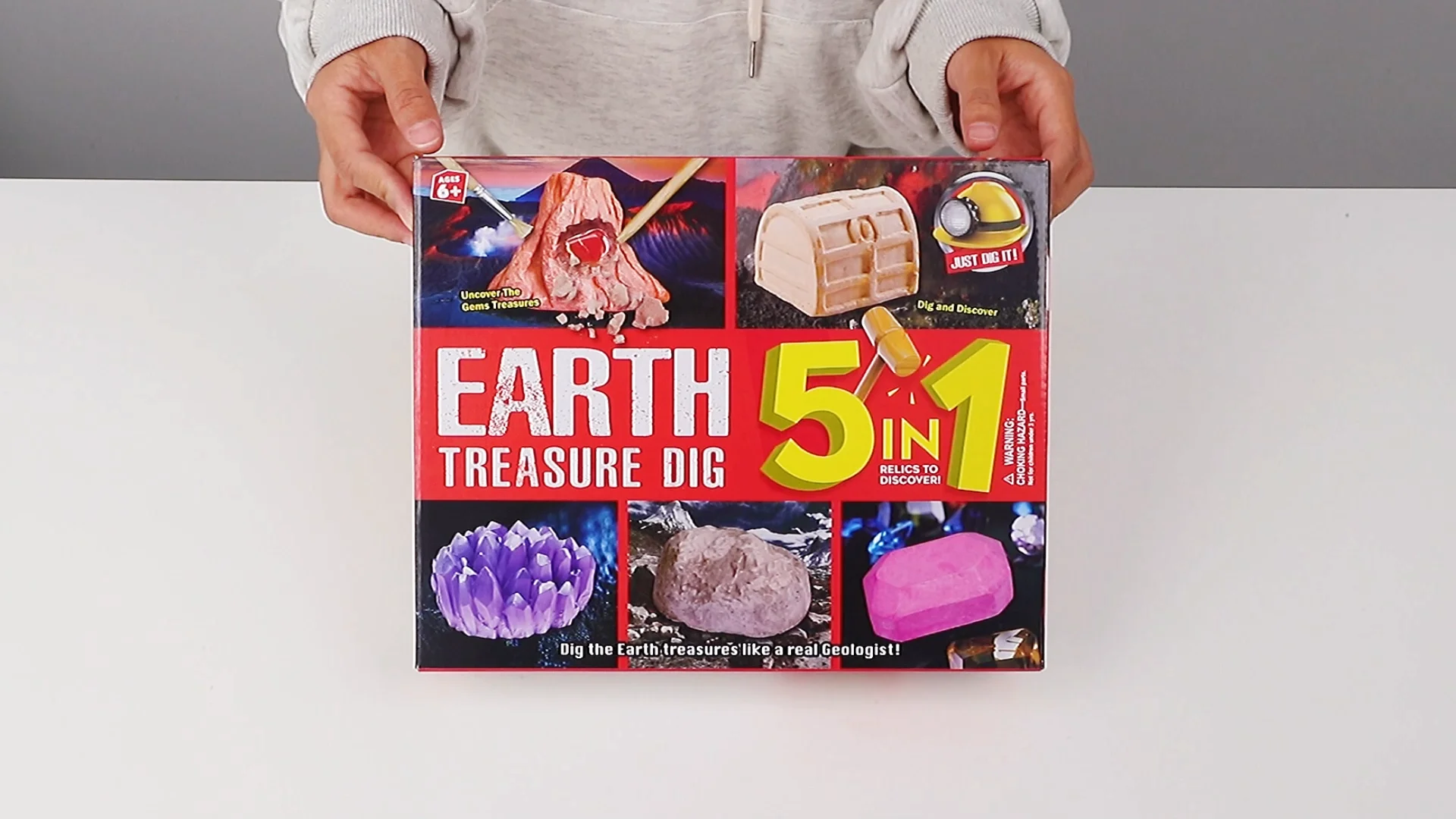 5 In 1 Earth Treasure Volcano Dig Kit Like A Real Geologist Educational ...
