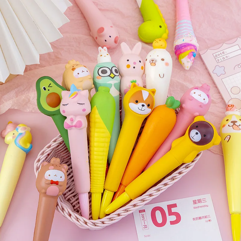 Cute Kawaii Pen Cartoon Design Promotional Squishy Gel Pen For Students ...