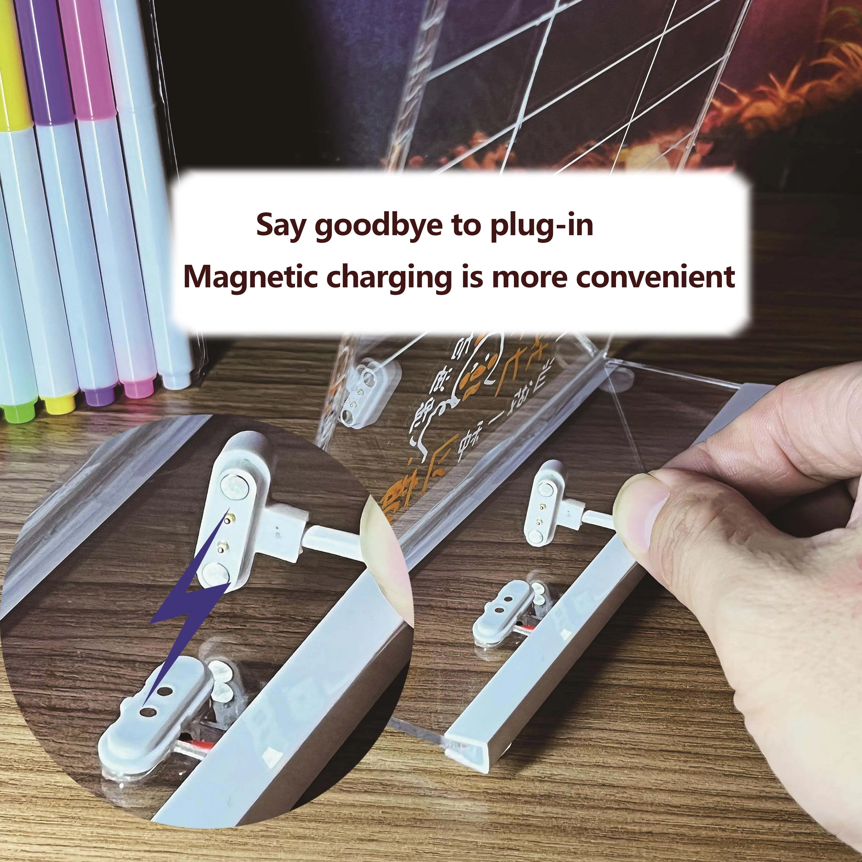 Creative Diy Note Board Blank Acrylic Writable Lamp Led Rewritable ...