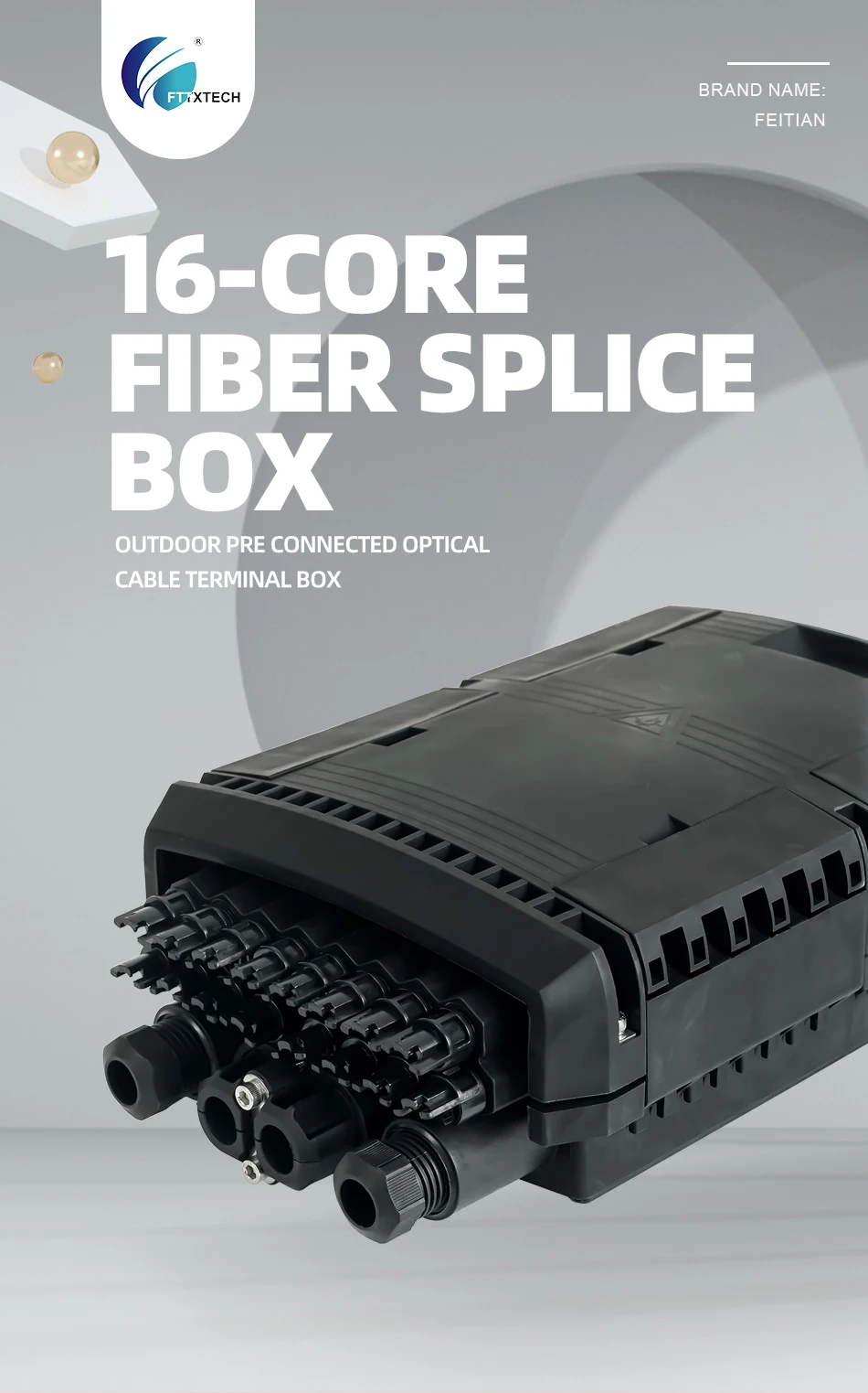 FTTH distribution box FAT Fiber Optic Termination Box IP65 Mechanical ...