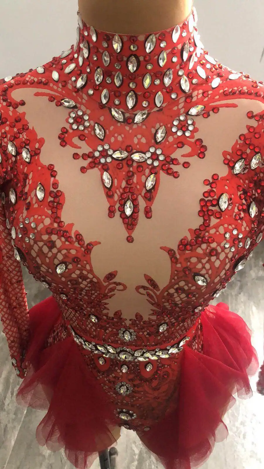 Party Crystal Rhinestone Bodysuit - Sexy Bodycon Leotard