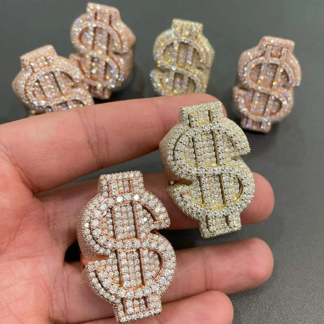 Mens Moissanite Rings: Pave Setting Statement Ring With Simulated ...