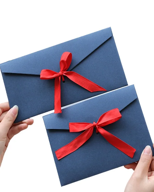 One-stop Custom Various Packaging Paper Envelopes With Ribbon Luxury ...