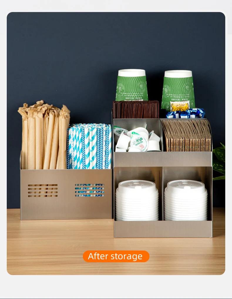 8 Compantment Coffee Cups And Lids Organizer For Coffee Counters And ...