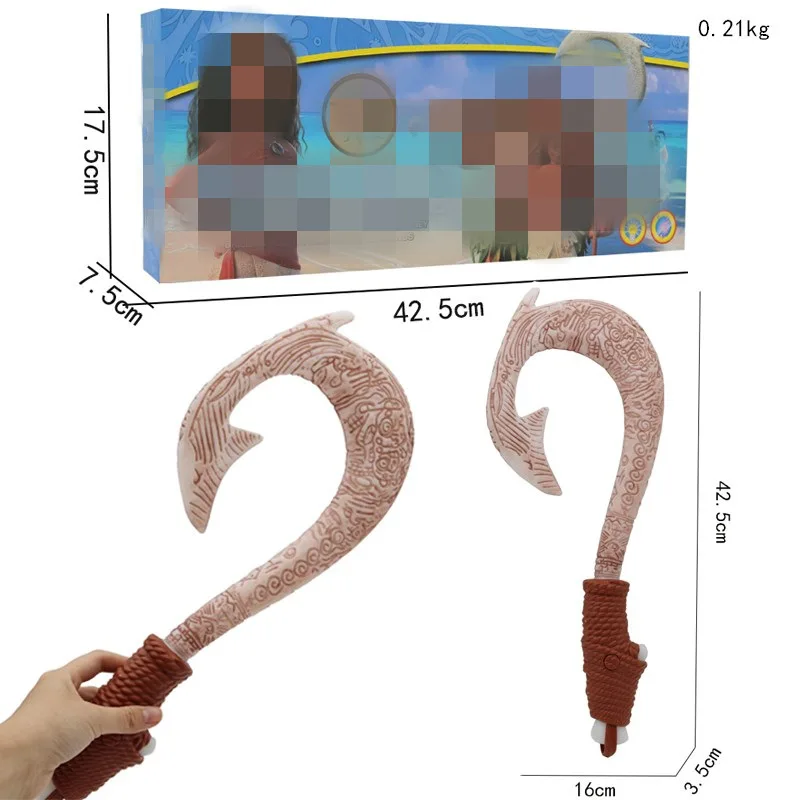 Unisex Cartoon Moana Fishhook Knife Maui Weapon Toy 5cm Plastic Box ODM ...