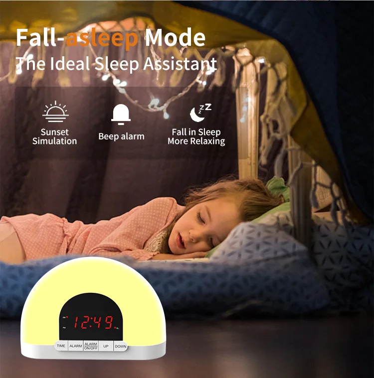 2024 New Color Changing Digital Desk Alarm Clock Multifunction ...