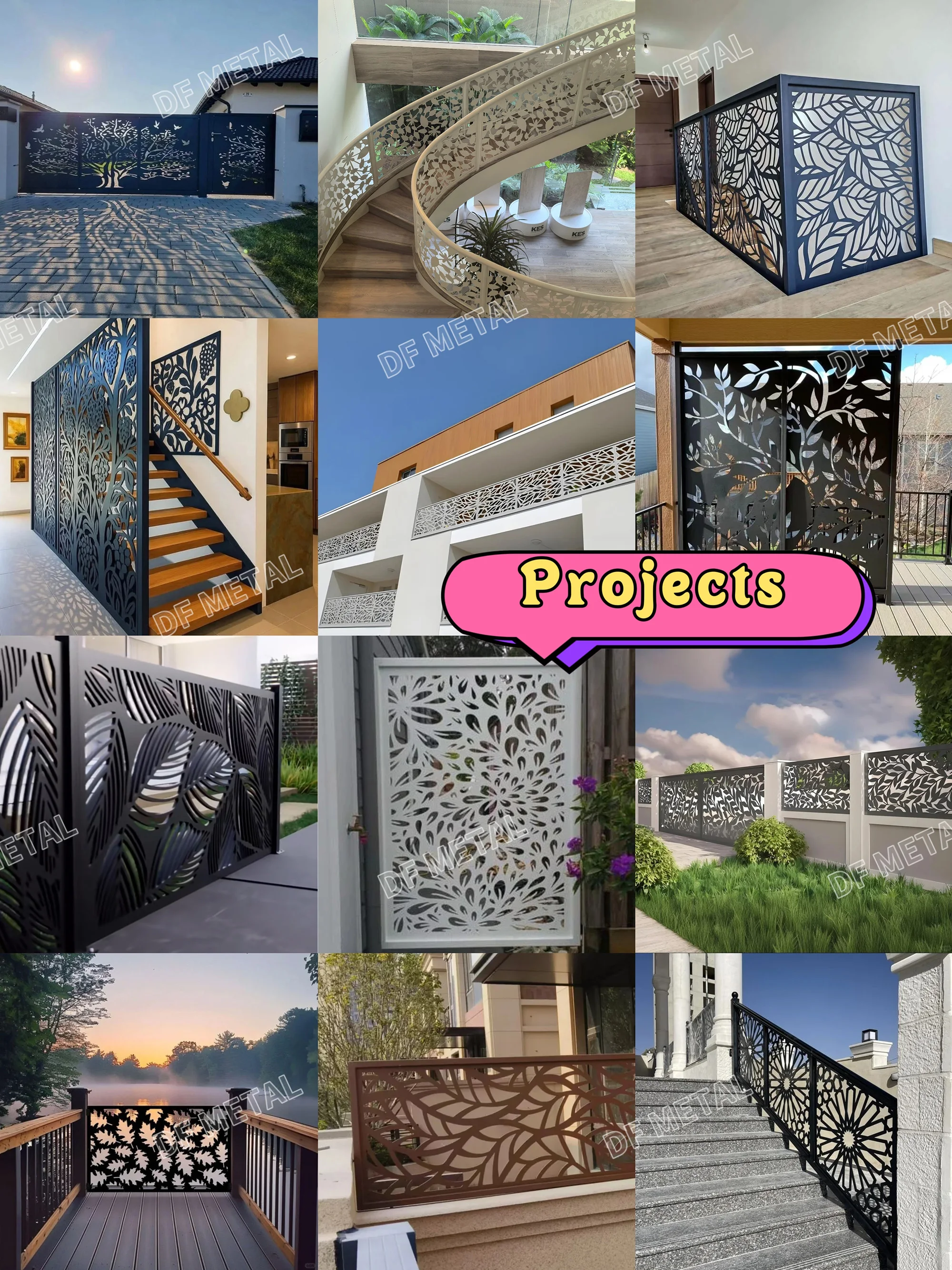DF Stainless Steel Laser Cut Railing Privacy Screen Decorative Balcony ...