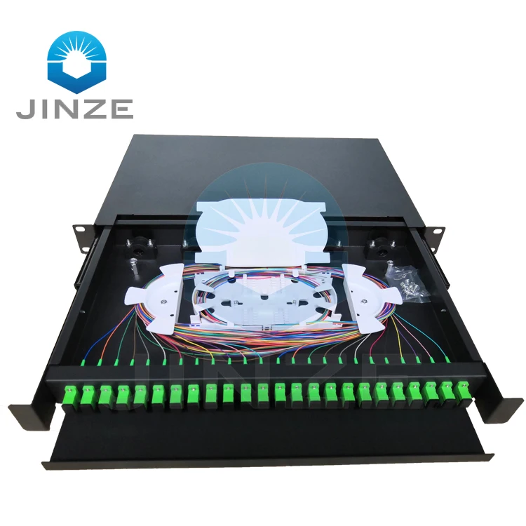 19 Inch 1u 2u Fiber Optic Patch Panel with PLC Splitter