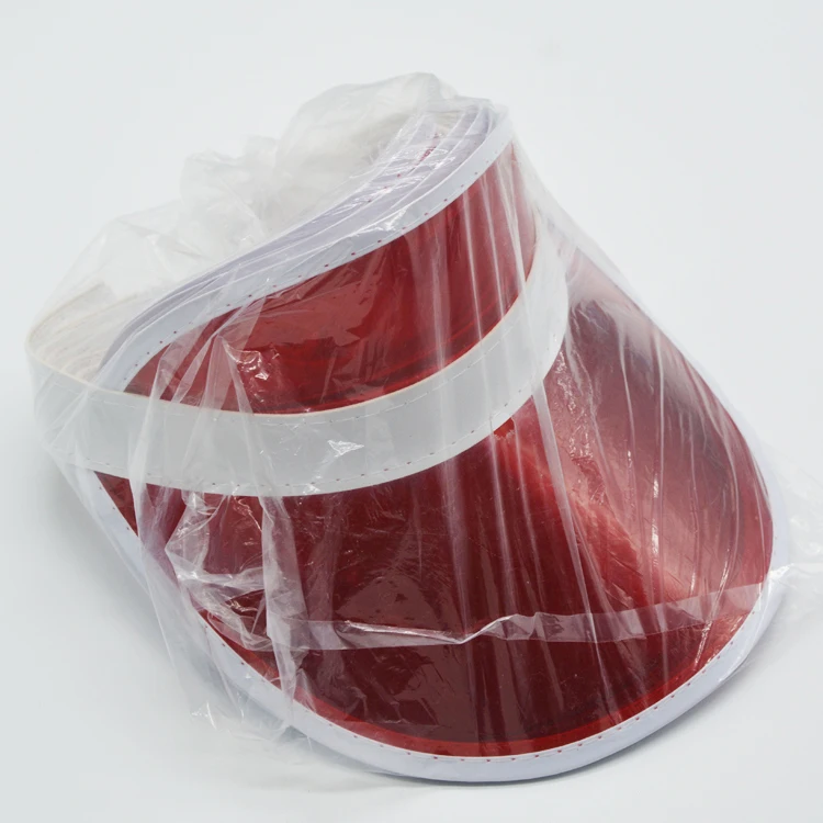 Fashion Uv Protection Transparent Pvc Or Plastic Cheap Sun Visor Cap ...