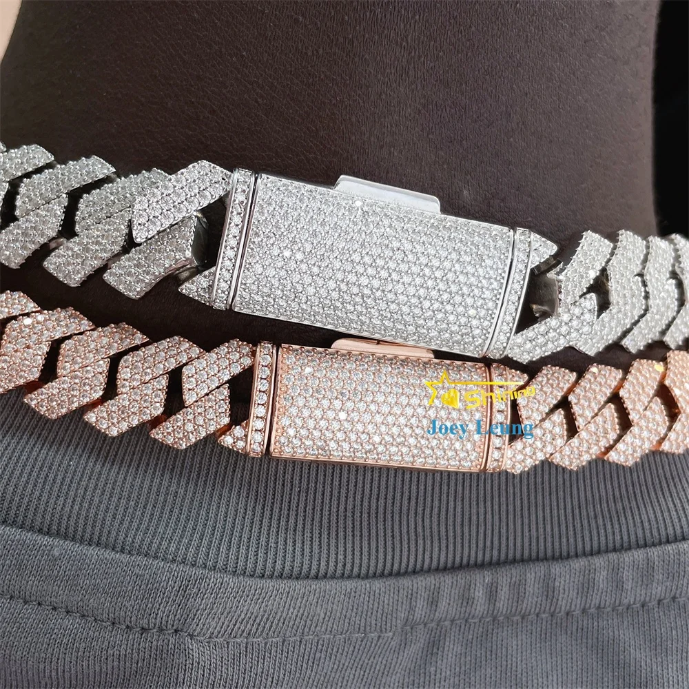 Rappers Jewelry Gold Plated 925 Silver Cuban Chain Necklace