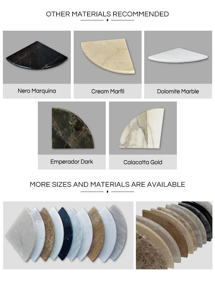 White Shower Corner Shelf - Natural Stone Marble Collection