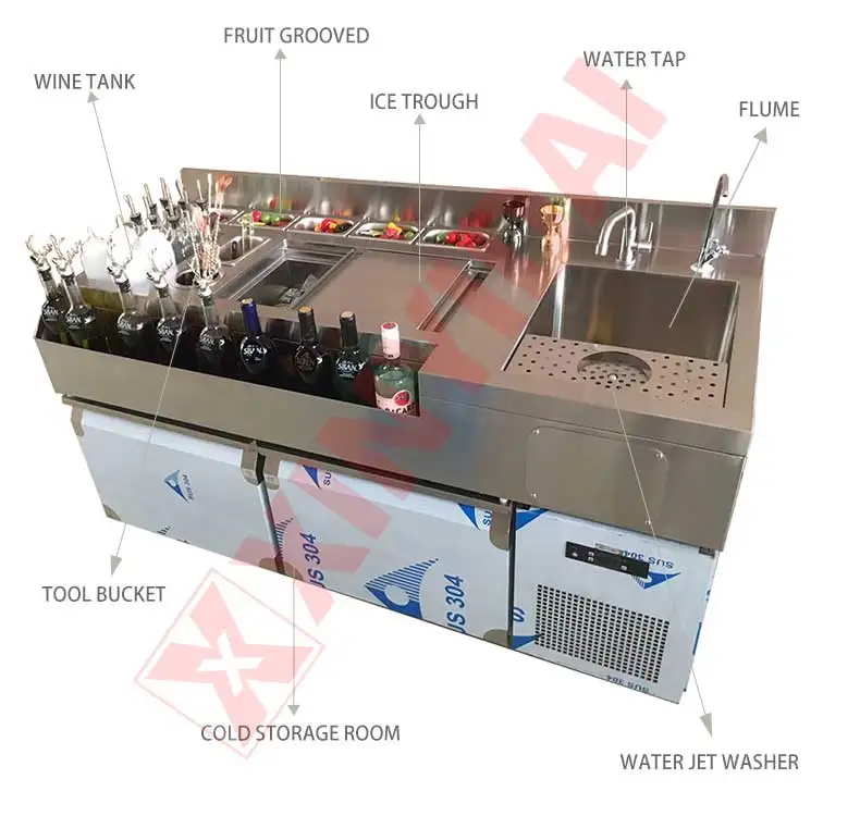 Stainless Steel Cocktail Station - Customized Bar Equipment