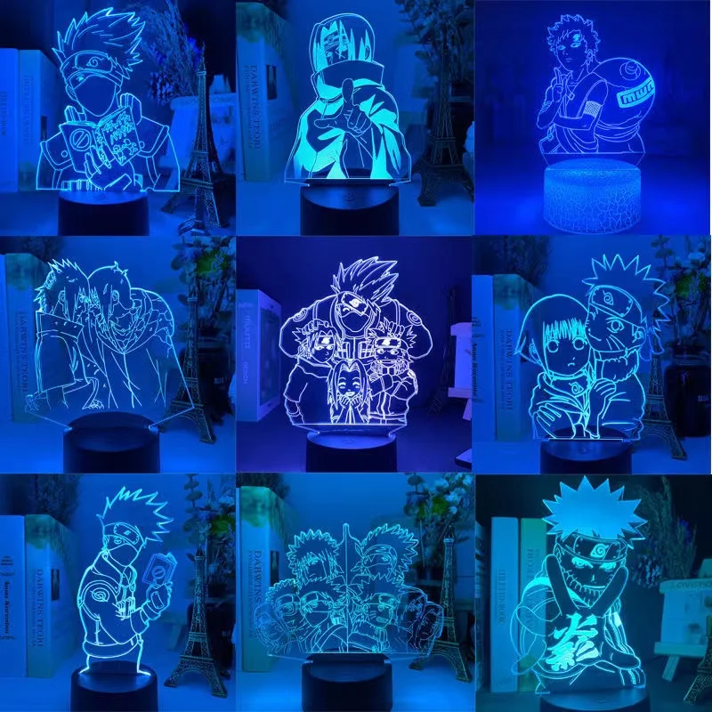 Anime Sakura Itachi Uchiha Akatsuki Kakashi 7 Colors 3d Usb Touch Led ...