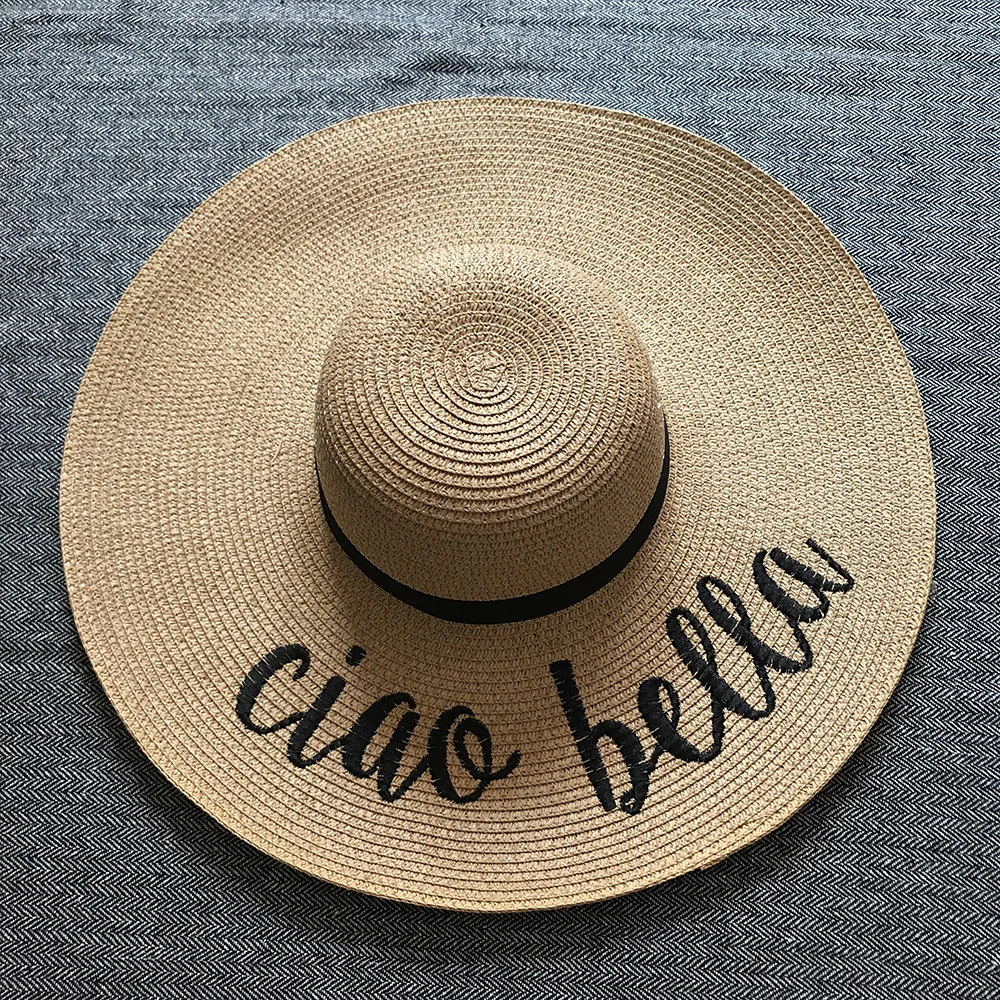 Summer Straw Hat Custom Logo Straw Hat Flip Cap Summer Wide Brim Hat ...