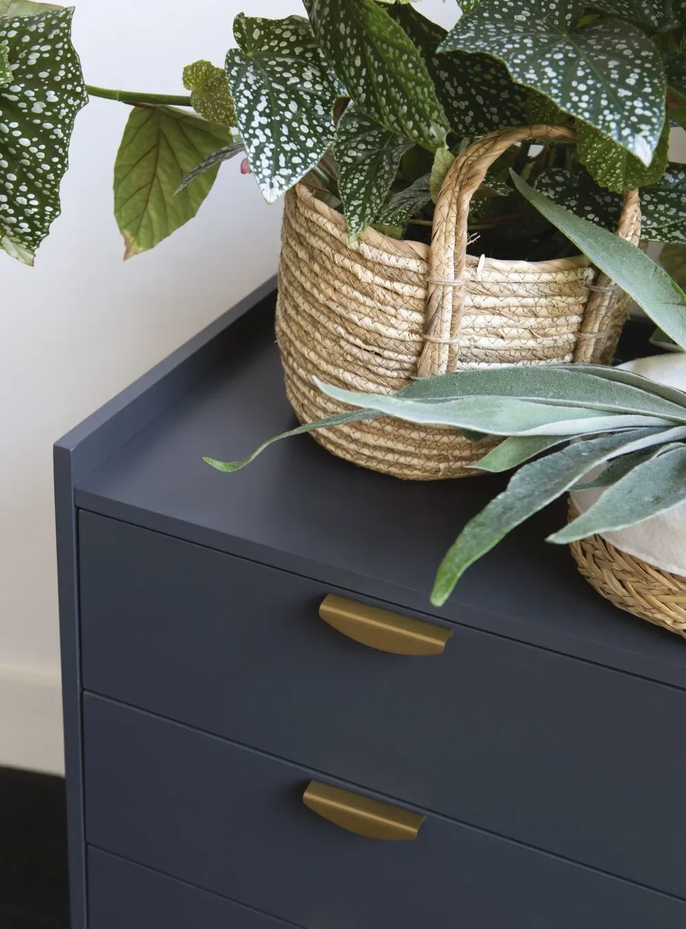 Modern 2-Door 3-Drawer Sideboard for Living Room Dining Area Dark Blue ...