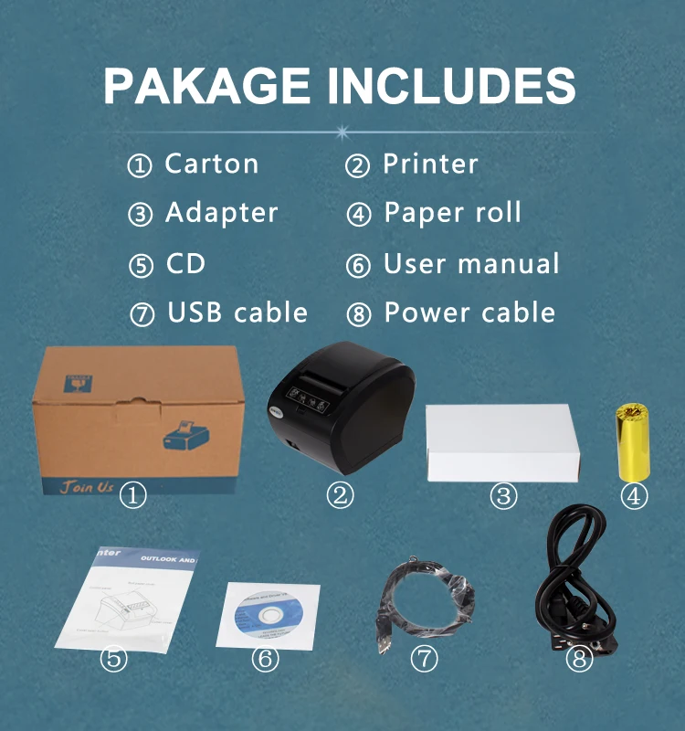 Wall Mount Printer 80mm Thermal Receipt Printer With Usb Serial Lan ...