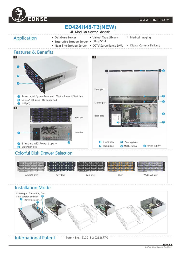The 4u Server Chassis Is 48cm Deep,Supporting 24 Hard Disks,Redundant ...
