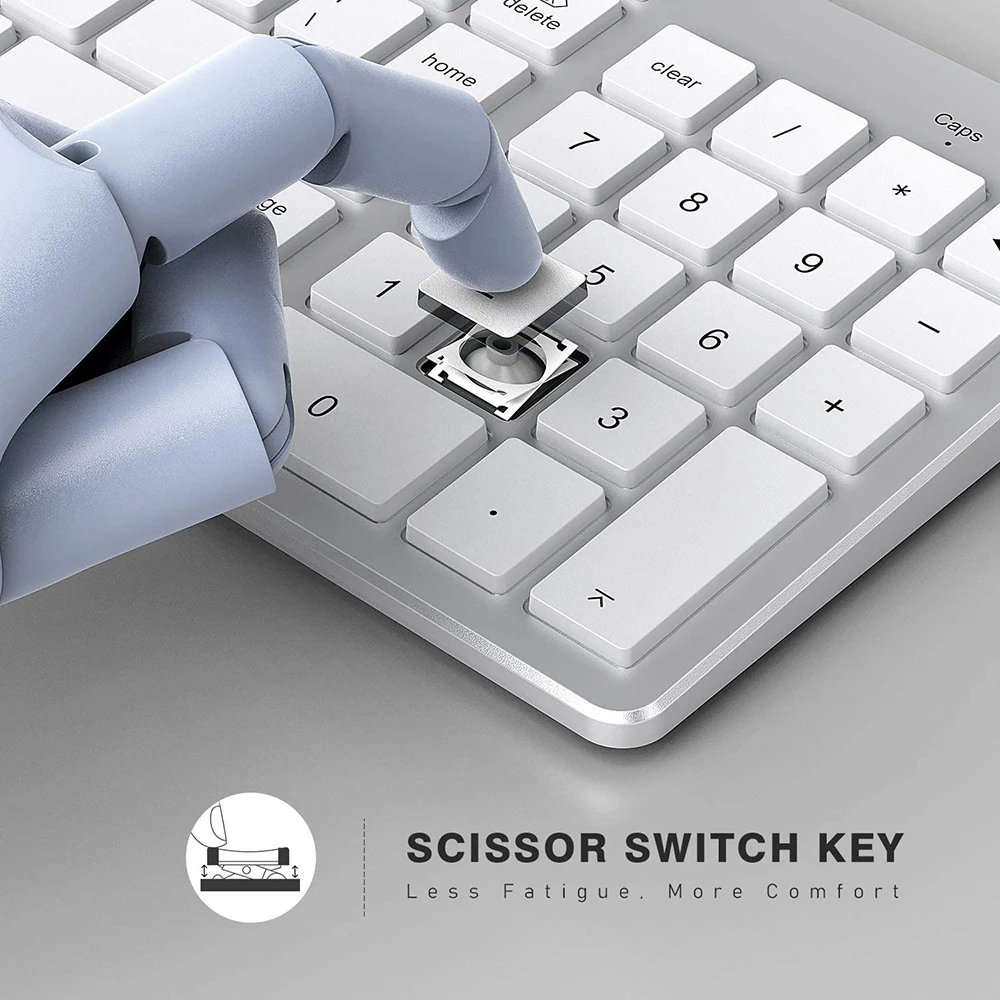 Super Thin Clavier 2.4ghz Wireless 101 Keys Rose Bluetooth Keyboard Bk348