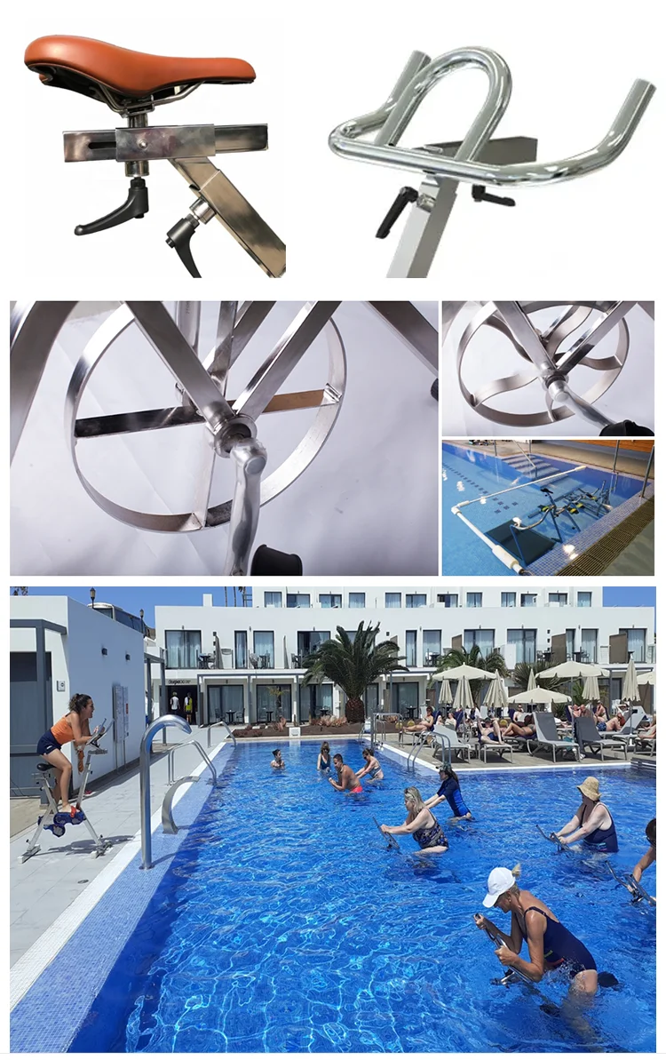 Pool Club Sport Equipment Swimming Pool Bike Fitness Stainless Steel Water Exercise Aqua Bike ...
