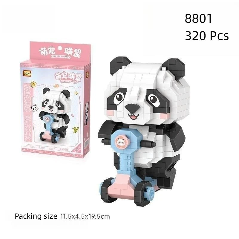 Loz Micro Diamond Block Skateboard Panda Assembly Puzzle Education ...