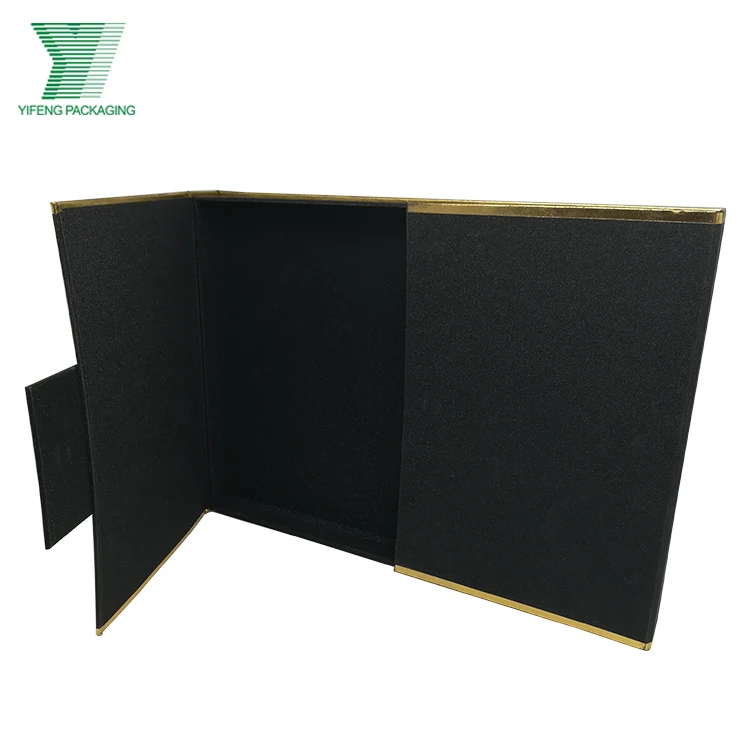 Black Cardboard Box Double Door Gift Box Flip Top Gift Boxes With Lid ...