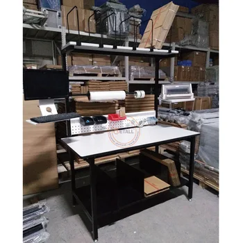 Warehouse Packing Workbench Table With Bubble Wrap Cutter And Packaging Station Packages Carton ...