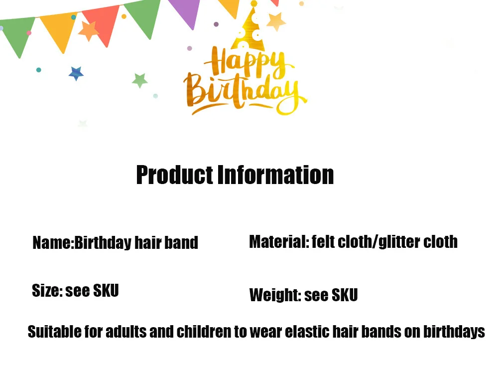 Diy Custom Company Logo Party Headband Label Design Birthday Decoration ...