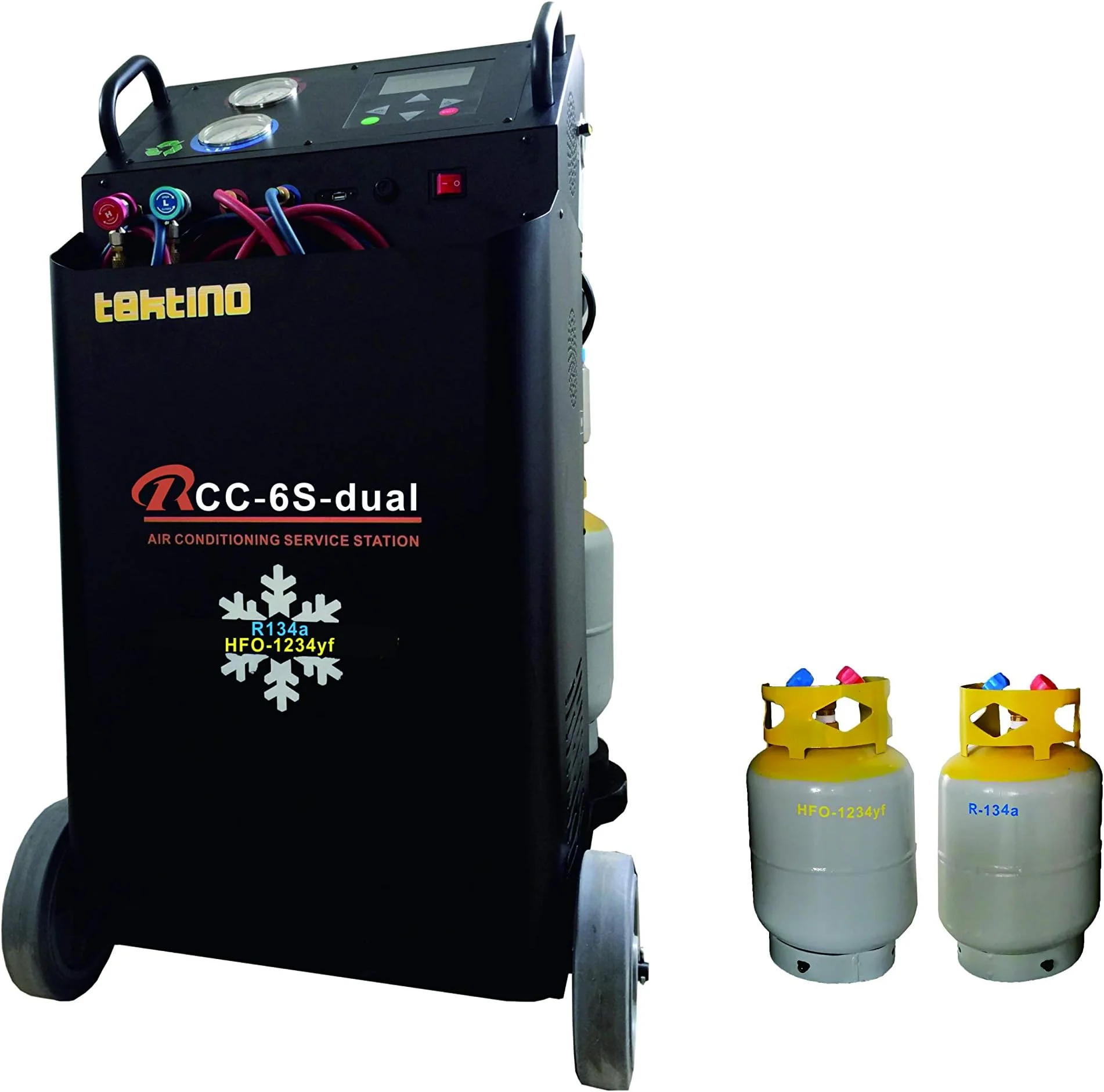 RCC-6S-Dual Refrigerant Recovery Recharge Machine Fully Automatic with Dual Tank of R134a and ...