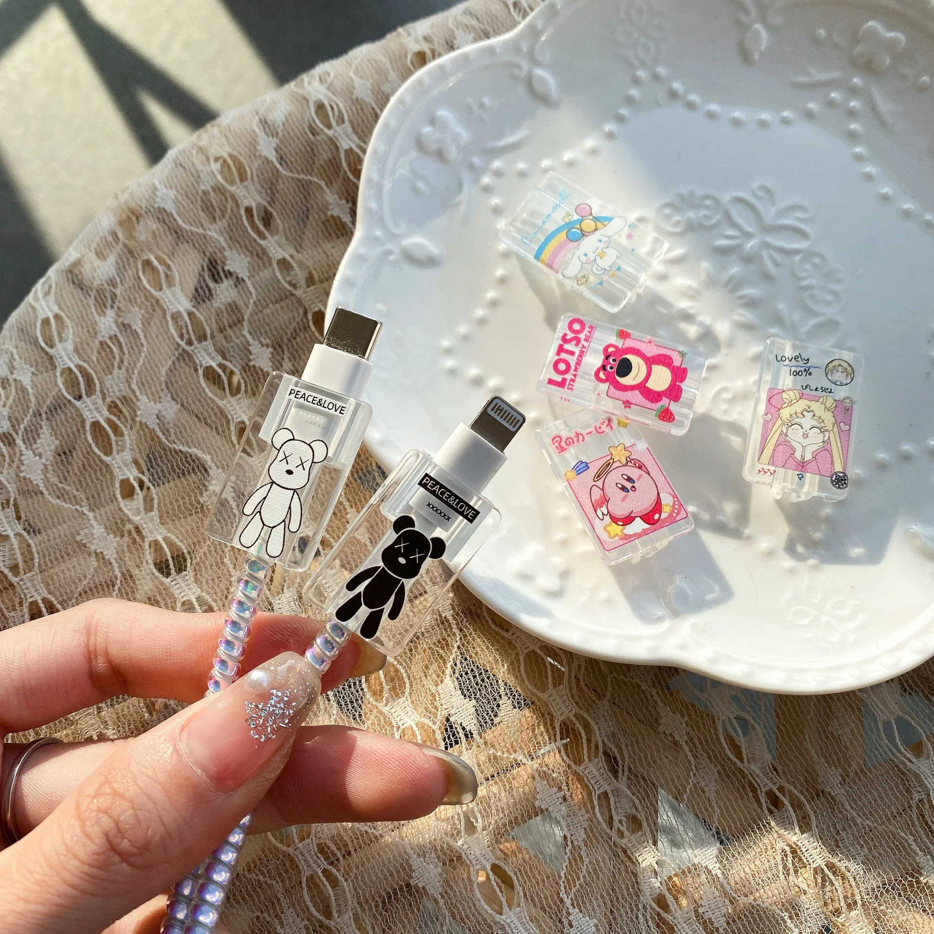 Cute Cartoon Cable Protector For Iphone Charger,Kawaii Anime Bunny ...