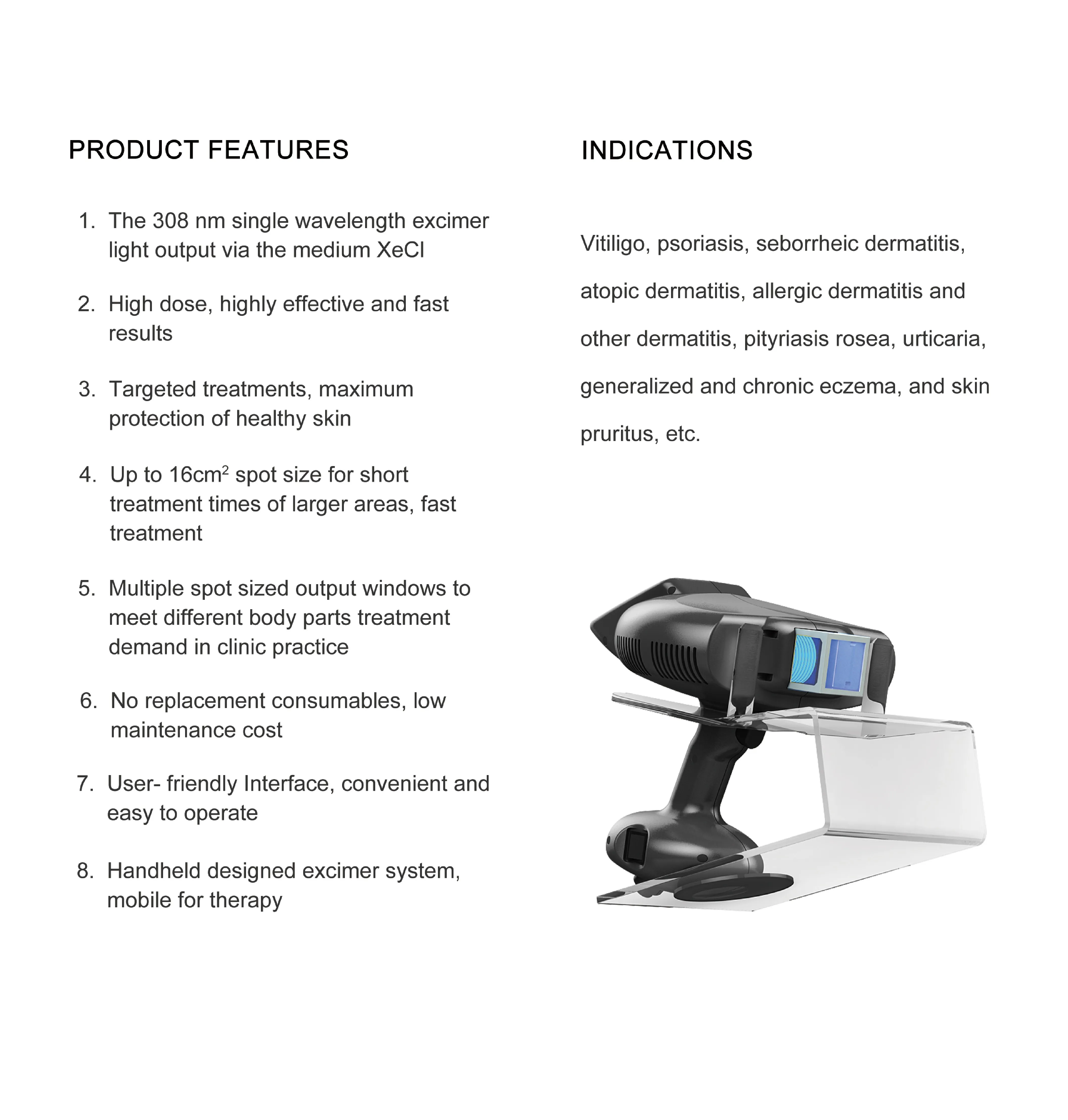 308nm Phototherapy - Excimer Laser for Vitiligo & Eczema