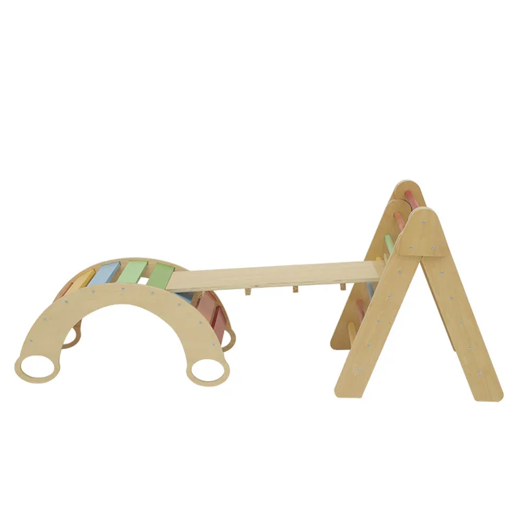 Wooden Pickler Triangle Set With Ramp Montessori Foldable Climbing ...