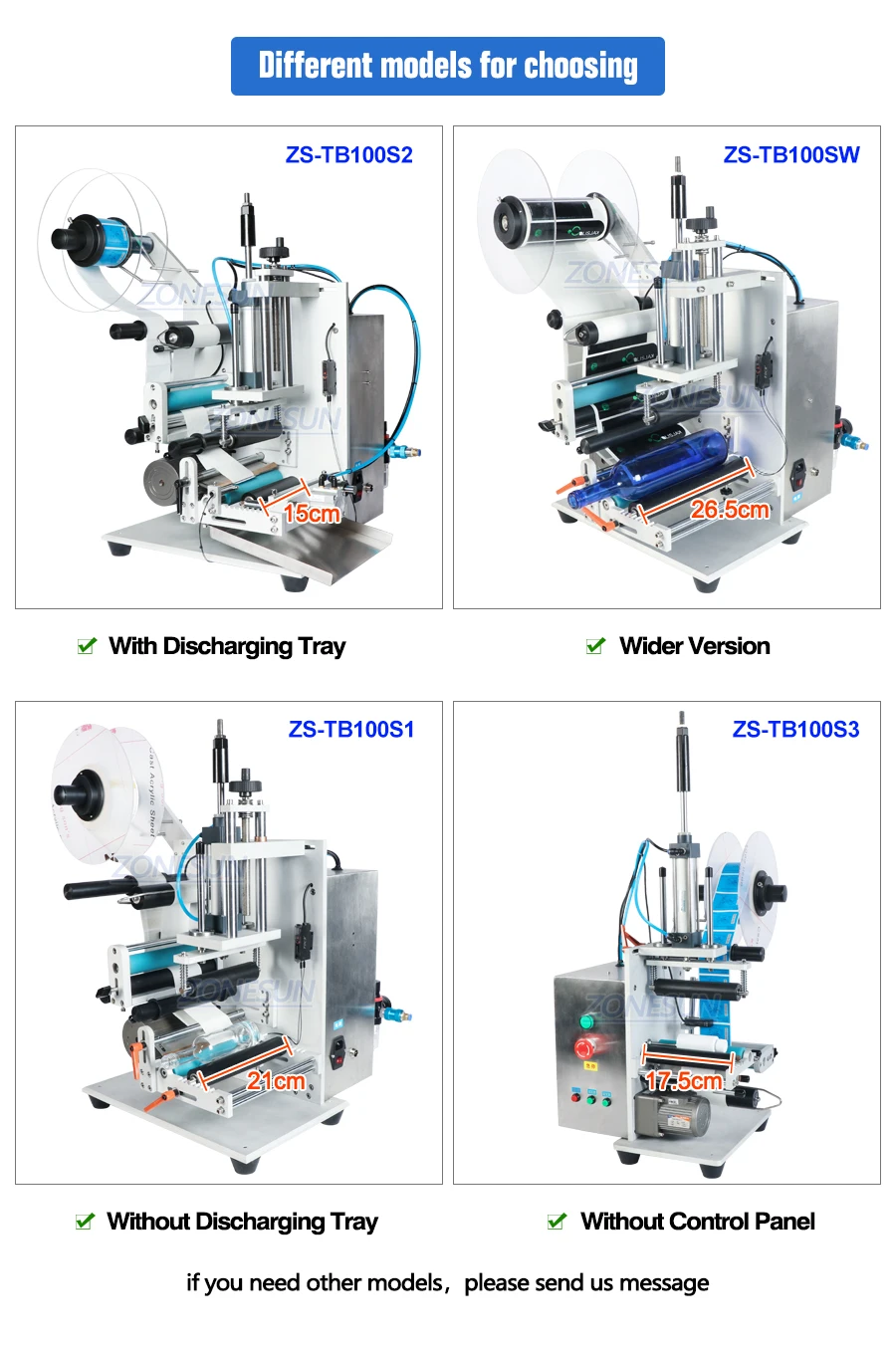 Zonesun Zs-tb100s2 Applicator Desktop Sticker Round Bottle Labeling ...