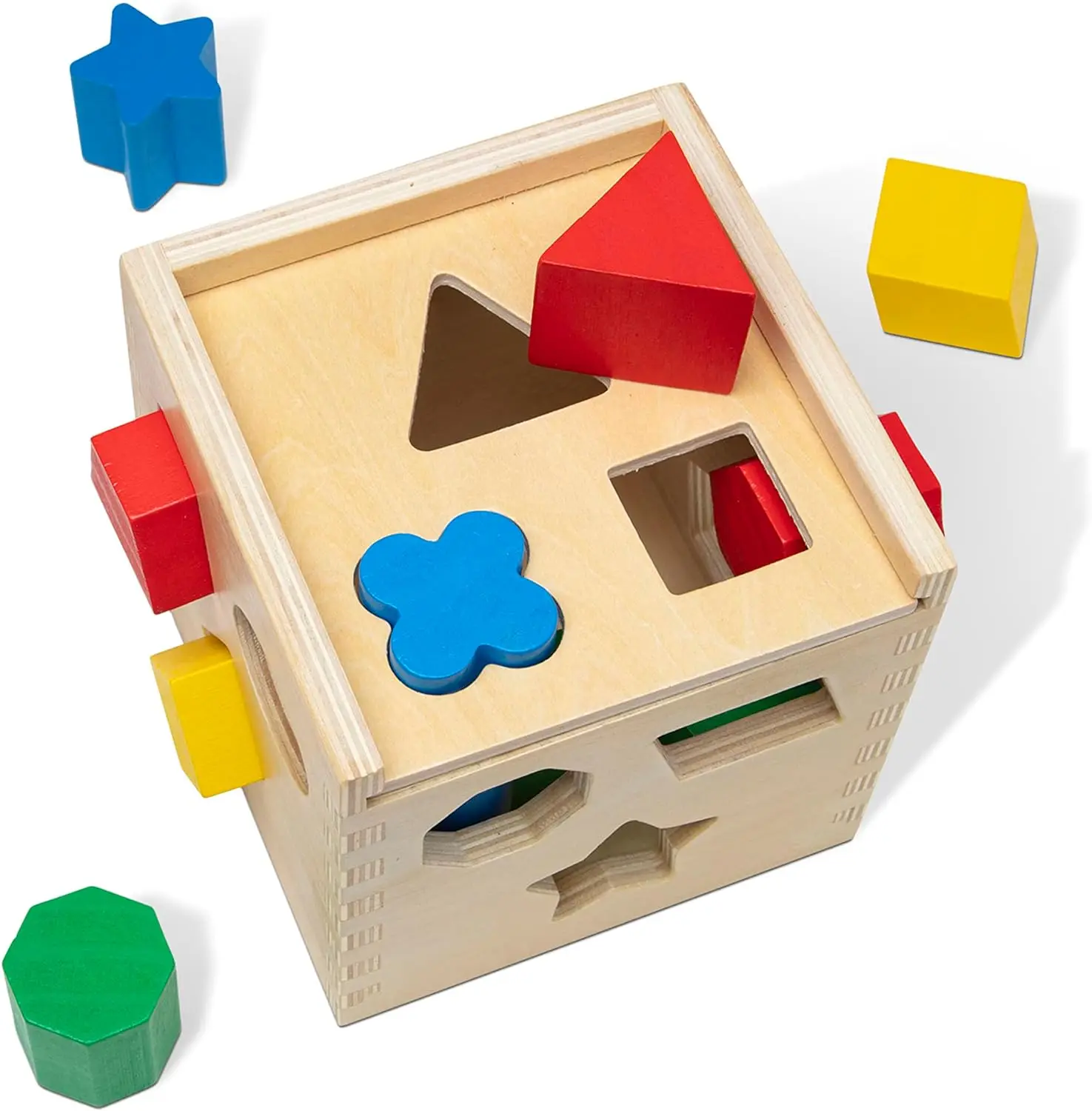 Customized Shape Sorting Cube - Classic Wooden Toy With 12 Shapes ...