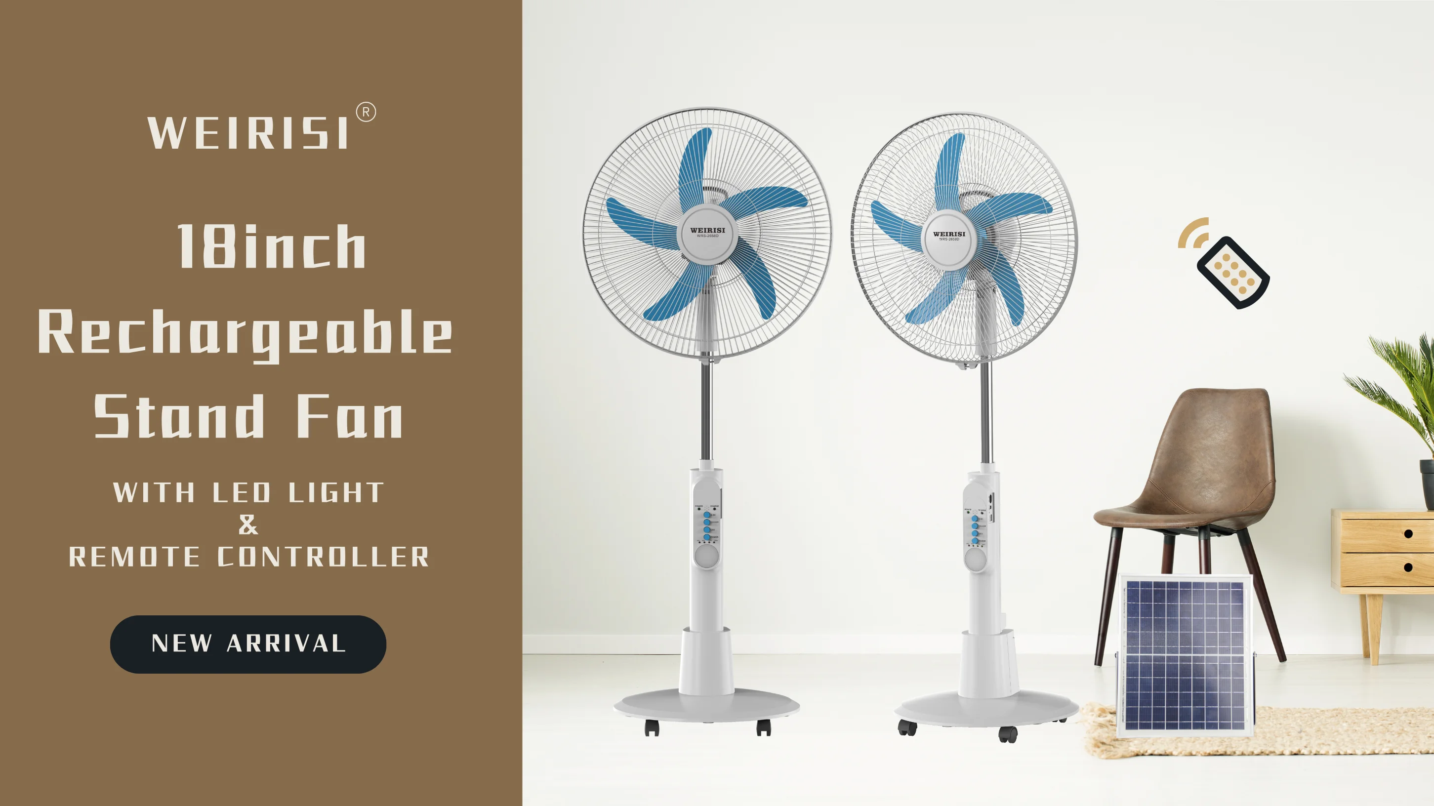 18" Ac/dc Rechargeable Emergency Stand Fan(wrs-2658c) - Buy 18" Ac/dc ...