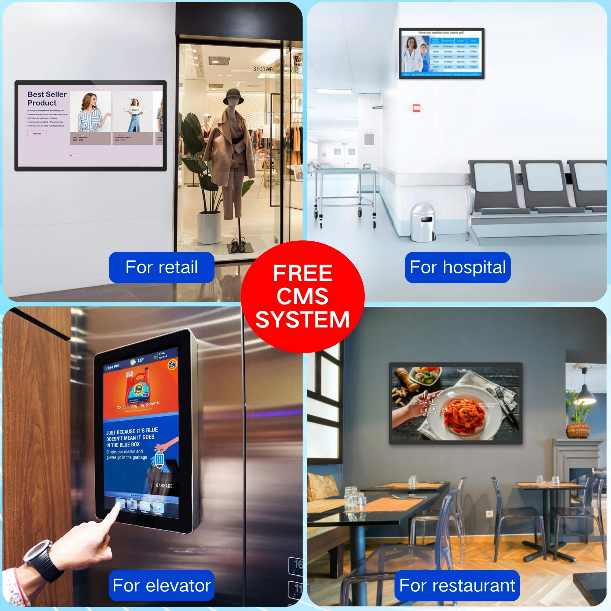 Alibaba.com: WF2138T wall mount digital signage with Android 11, 2+16GB ...