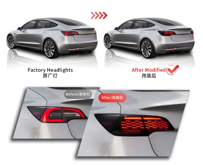 Hosi Car Light For Tesla Model 3 2018---2023 Led Tail Lamp For Model Y ...