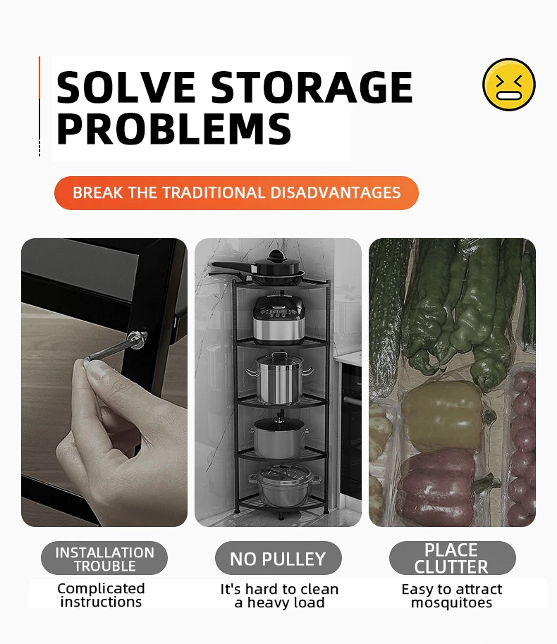 5 Tier Kitchen Rotating Shelf - Efficient Storage Solution