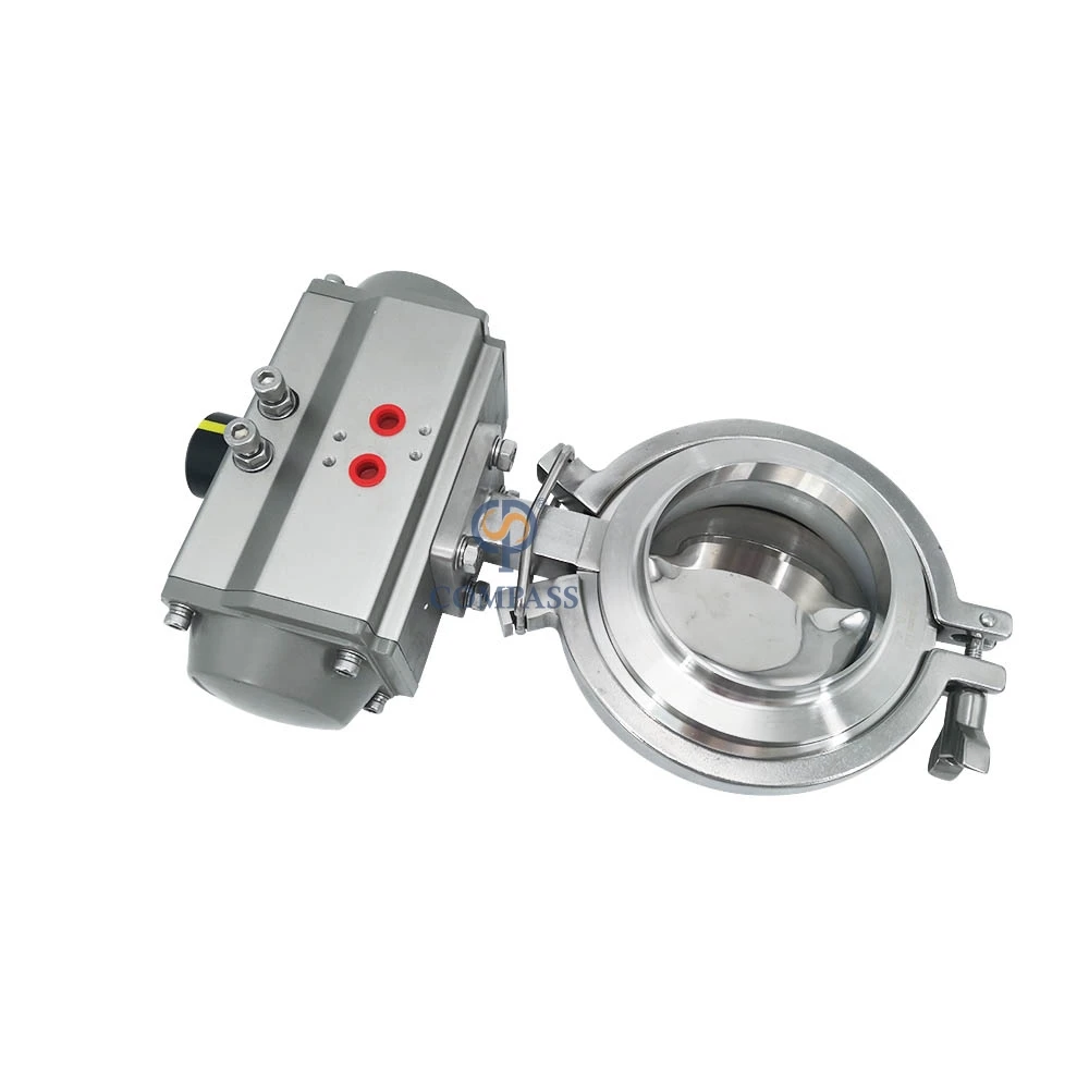 DN150 Sanitary Stainless Steel Pneumatic Double Acting Weld Powder ...