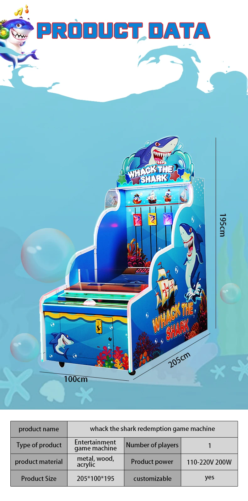 Indoor Amusement Park Coin Operated Arcade Gaming Shark Competition ...