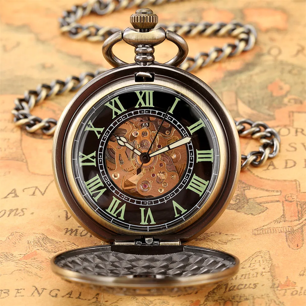 Vintage Bronze Pocket Watch - Mechanical Self-wind