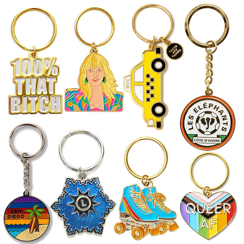 Luxury Cute Kawaii Custom Shape Hard Soft Enamel Key Chains Iron Zinc ...