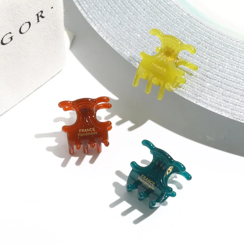 creation france logo mini hair clip luxury branded hair claw ...