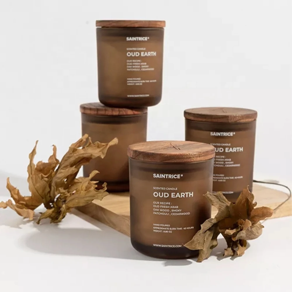 Eco-friendly Bamboo Lid Candle Jars - Customizable Colors