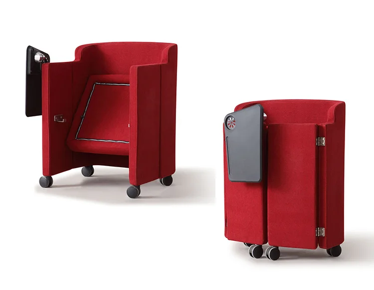 Modern Office Desk and Gold Armed Chair for Bank Reception