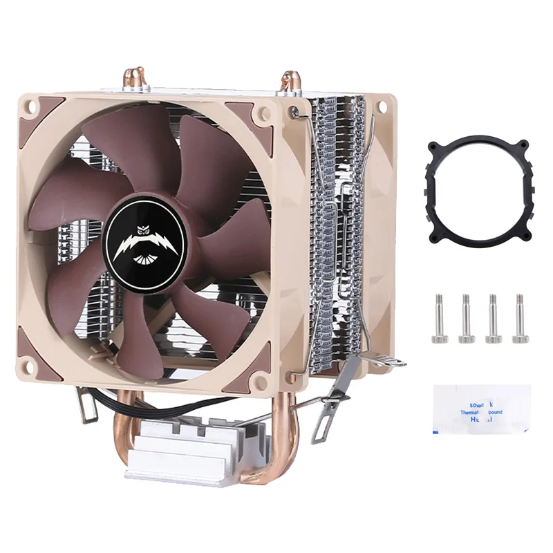2 Heat Pipe Copper Pipe 2 Fans Cpu Cooler90mm Lga 2011 X99 X79 ...