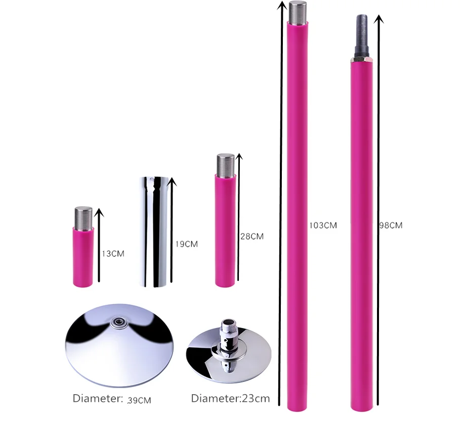 2.5mm Thickness Spinning And Static Silicone Coated Pole Dancing Kit ...