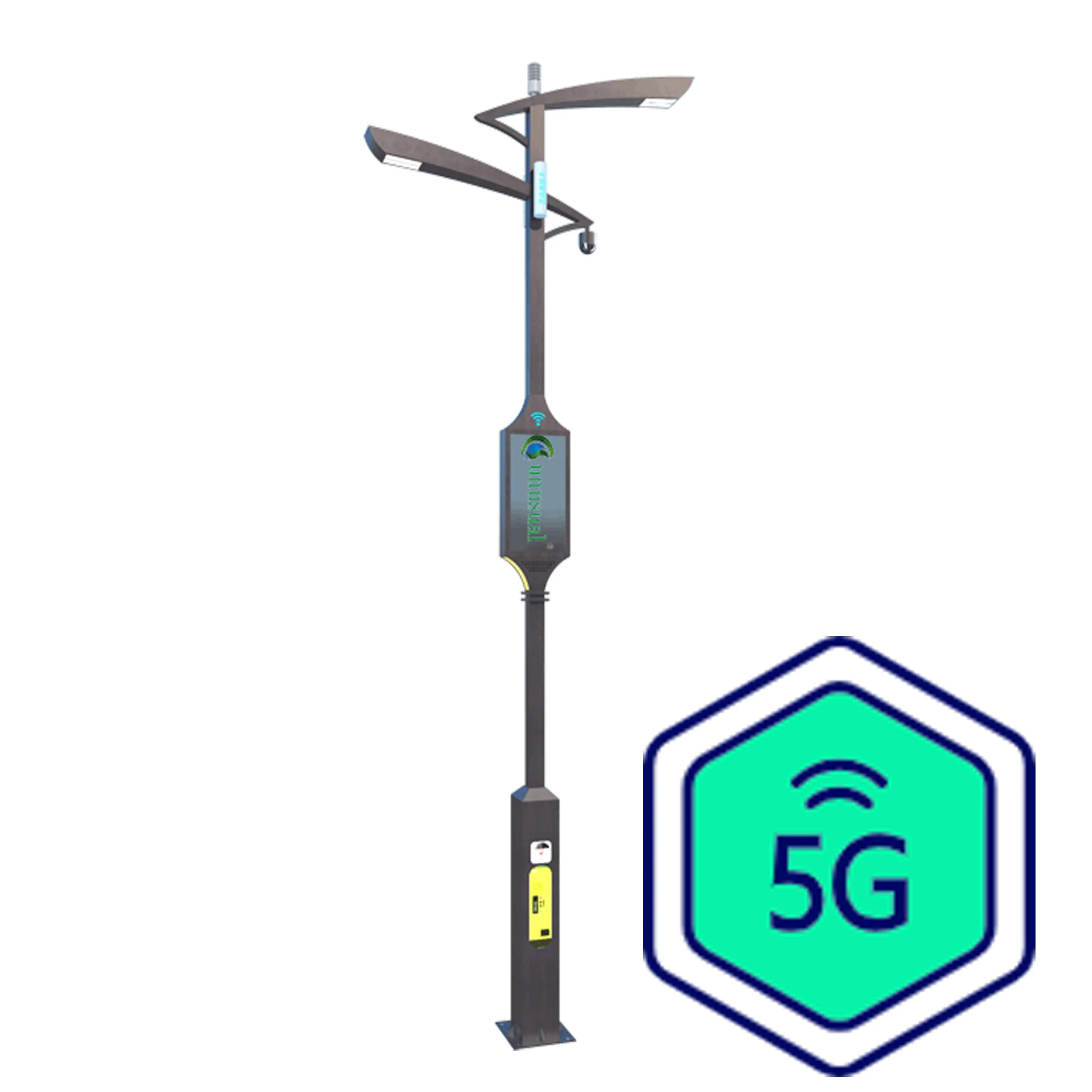 Smart City 5g Street Lamp With Led Display Screen Camera Traffic ...
