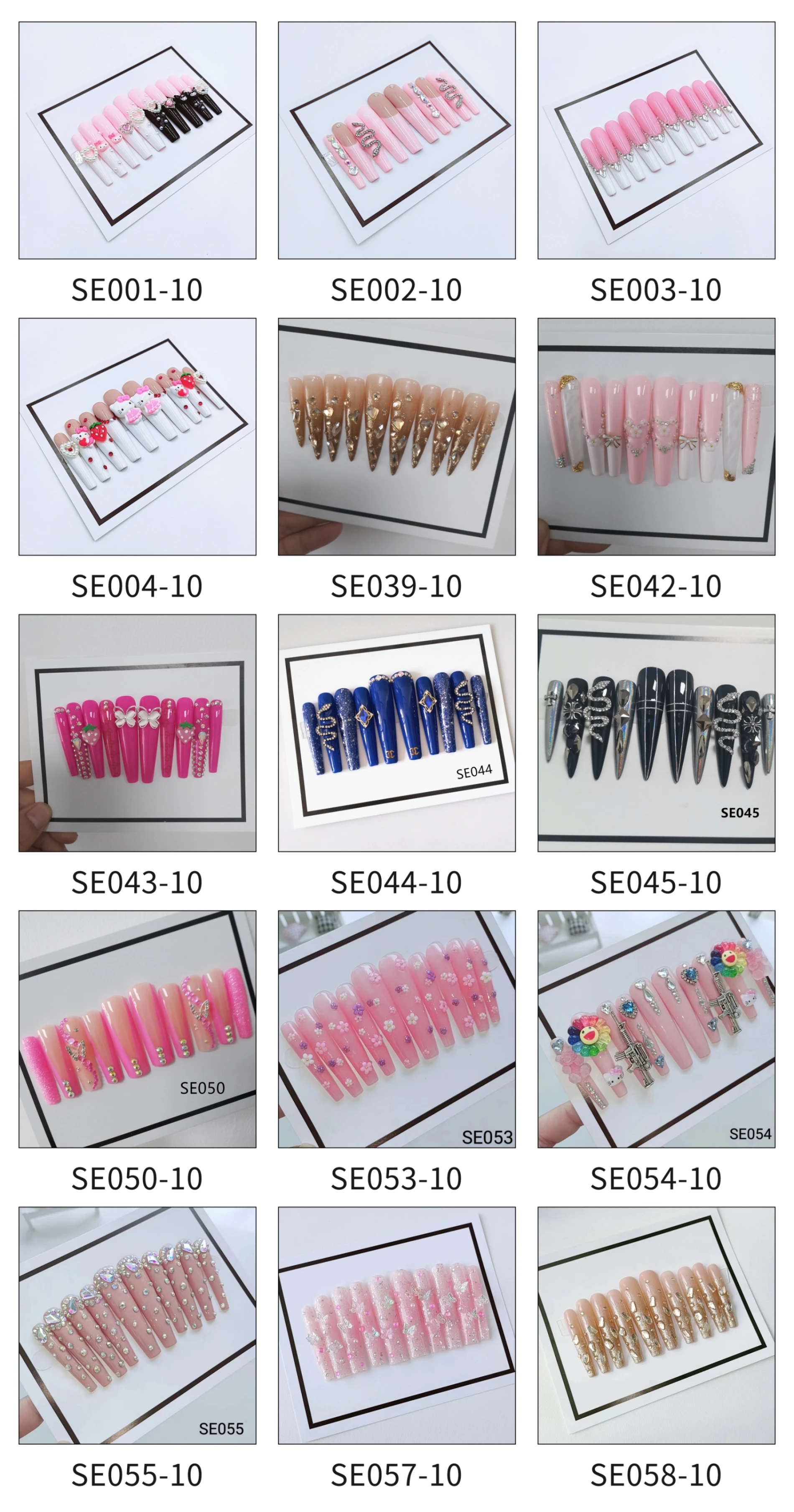 Handmade Pink Nails Press On High Quality 3d Acrylic Wholesale Luxury ...