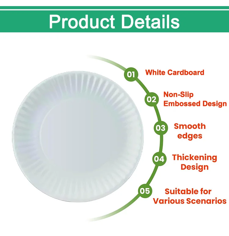 9 Inch Disposable Paper Plates Bulk Pack of Uncoated Paper Plates for ...