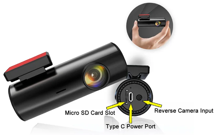 Mini 4K AI ADAS Dual Lens Car Camera Dashcam with HUD GPS